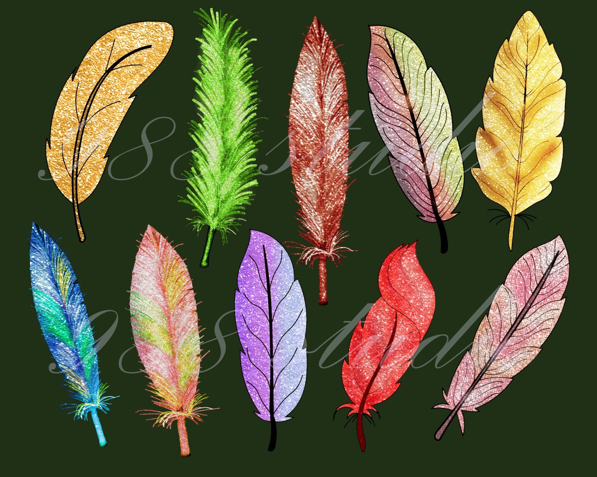 Craft Supplies & Tools Printing & Printmaking Pink Feather Ephemera ...