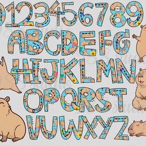 Capybara Fonts, Capital Letters, Animal Alphabet Png, Pdf, Cute Fonts ...