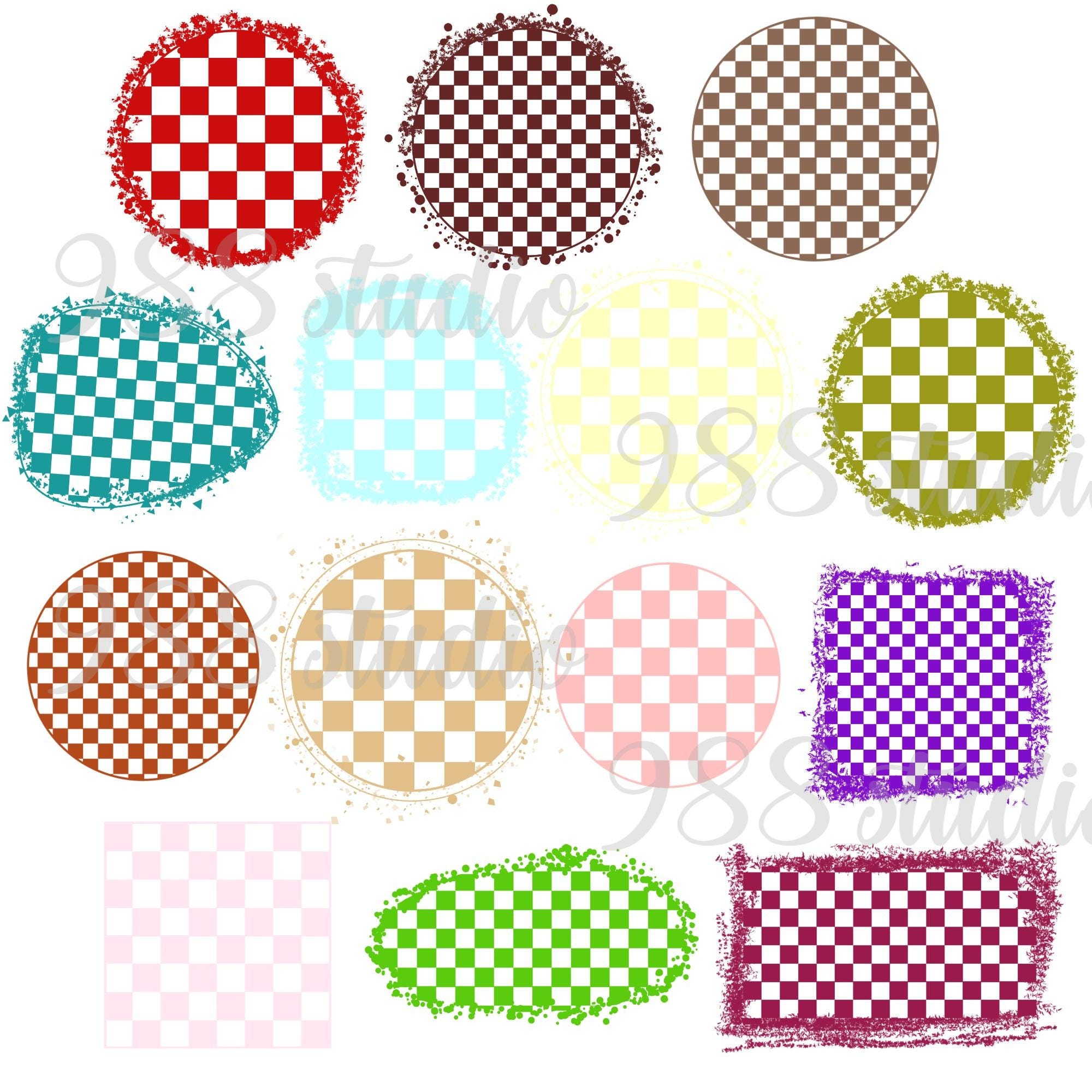 Distressed Checkered, Check Background Png, Color Checkered Art, Round ...
