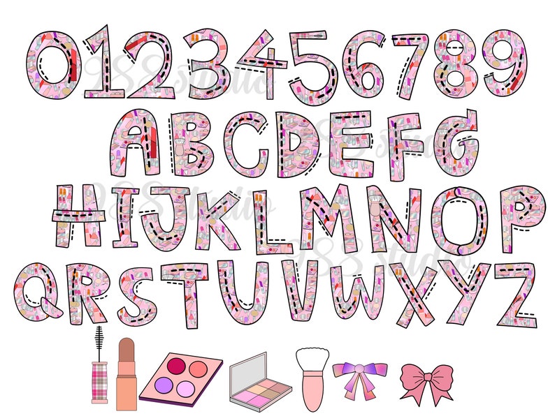 Makeup Alphabet Png, Cosmetic Font Pdf, Abc Clip Art, Font Clip Art ...