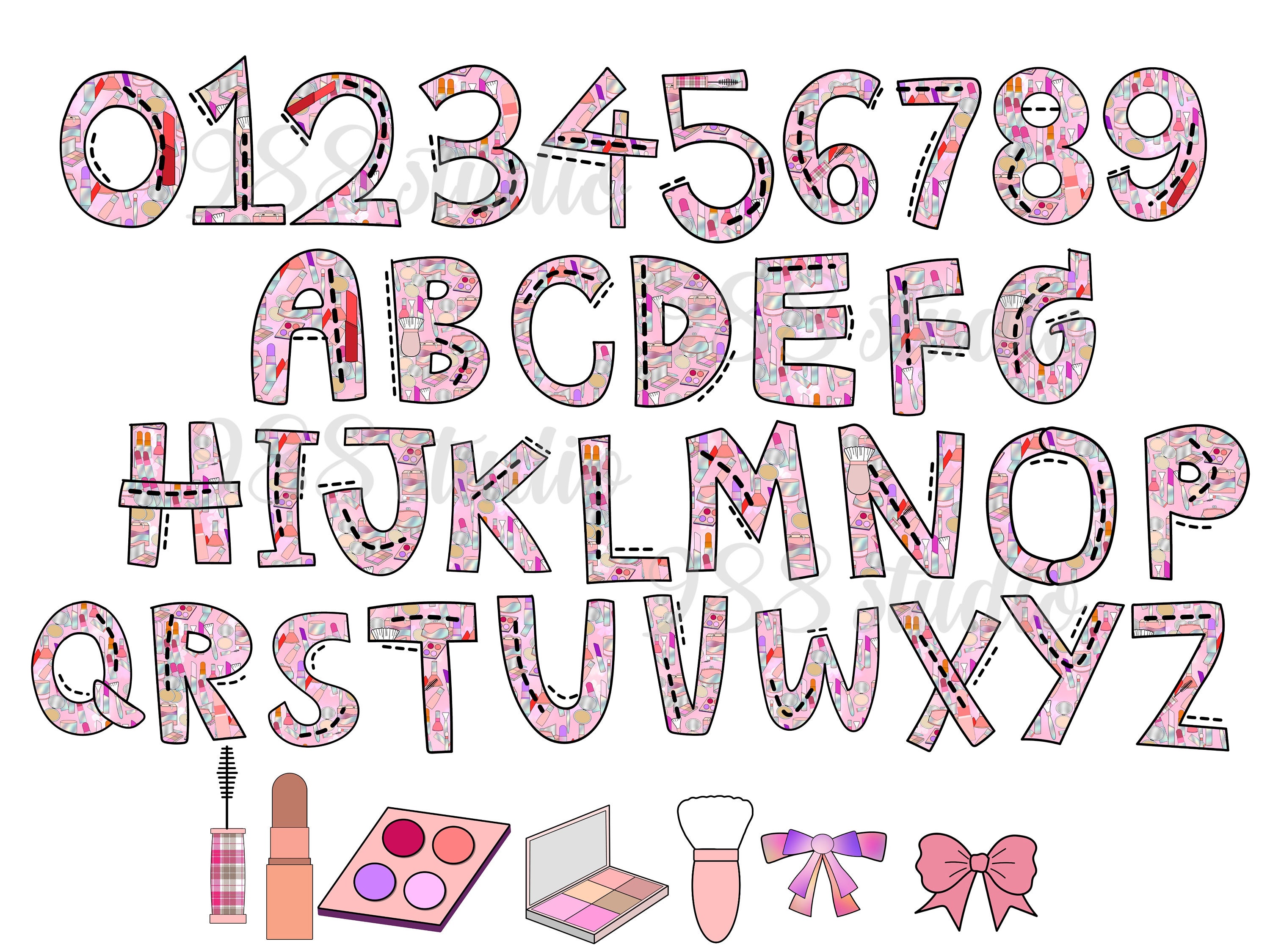 Makeup Alphabet Png, Cosmetic Font Pdf, Abc Clip Art, Font Clip Art ...