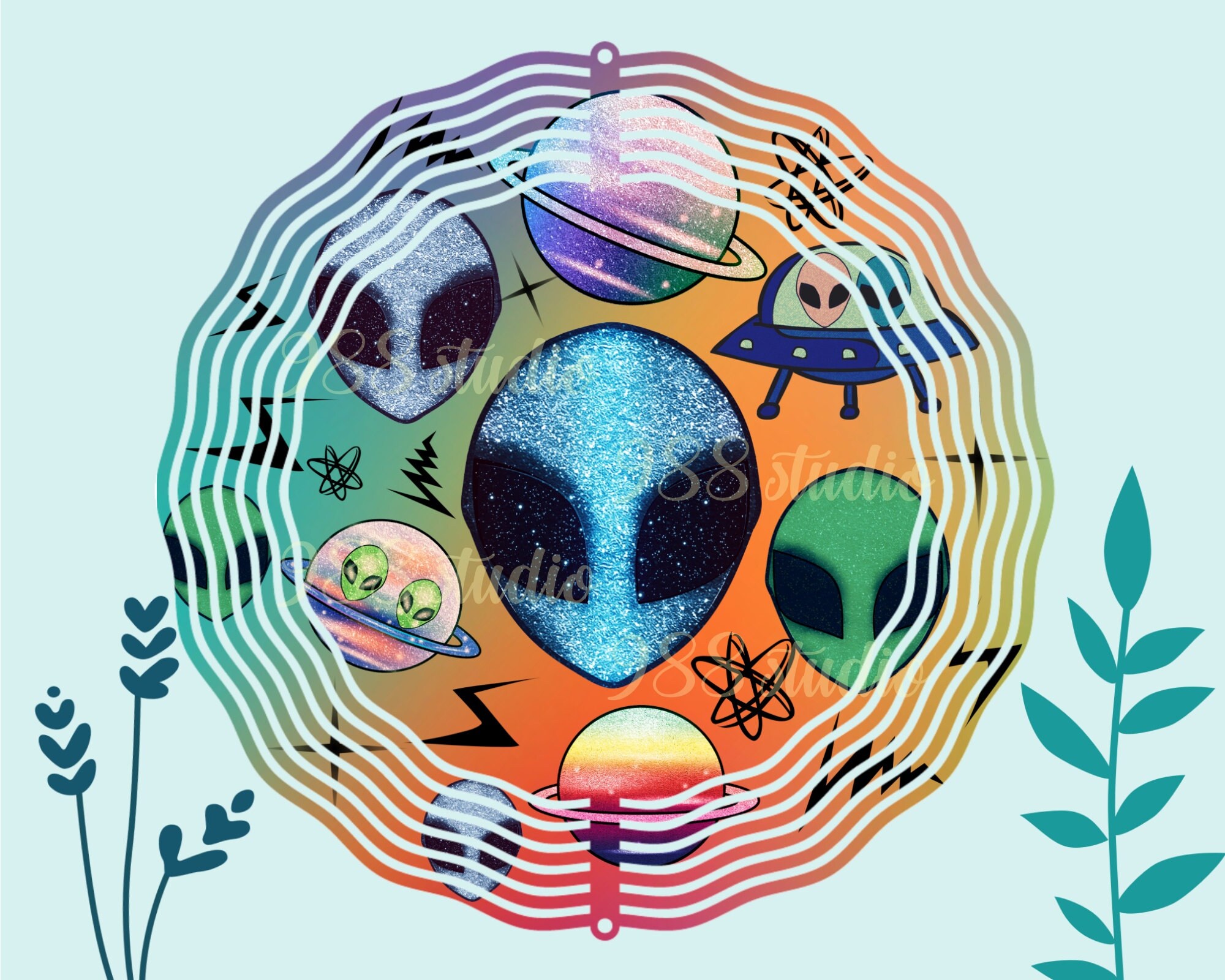 Alien Wind Spinner Sublimation Png Alien Sublimation Png - Etsy
