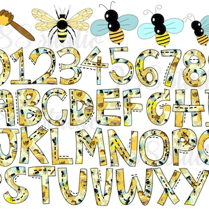 Bee Font Png, Bees Clip Art, Insect Alphabet, Cute Fonts, Bee ...