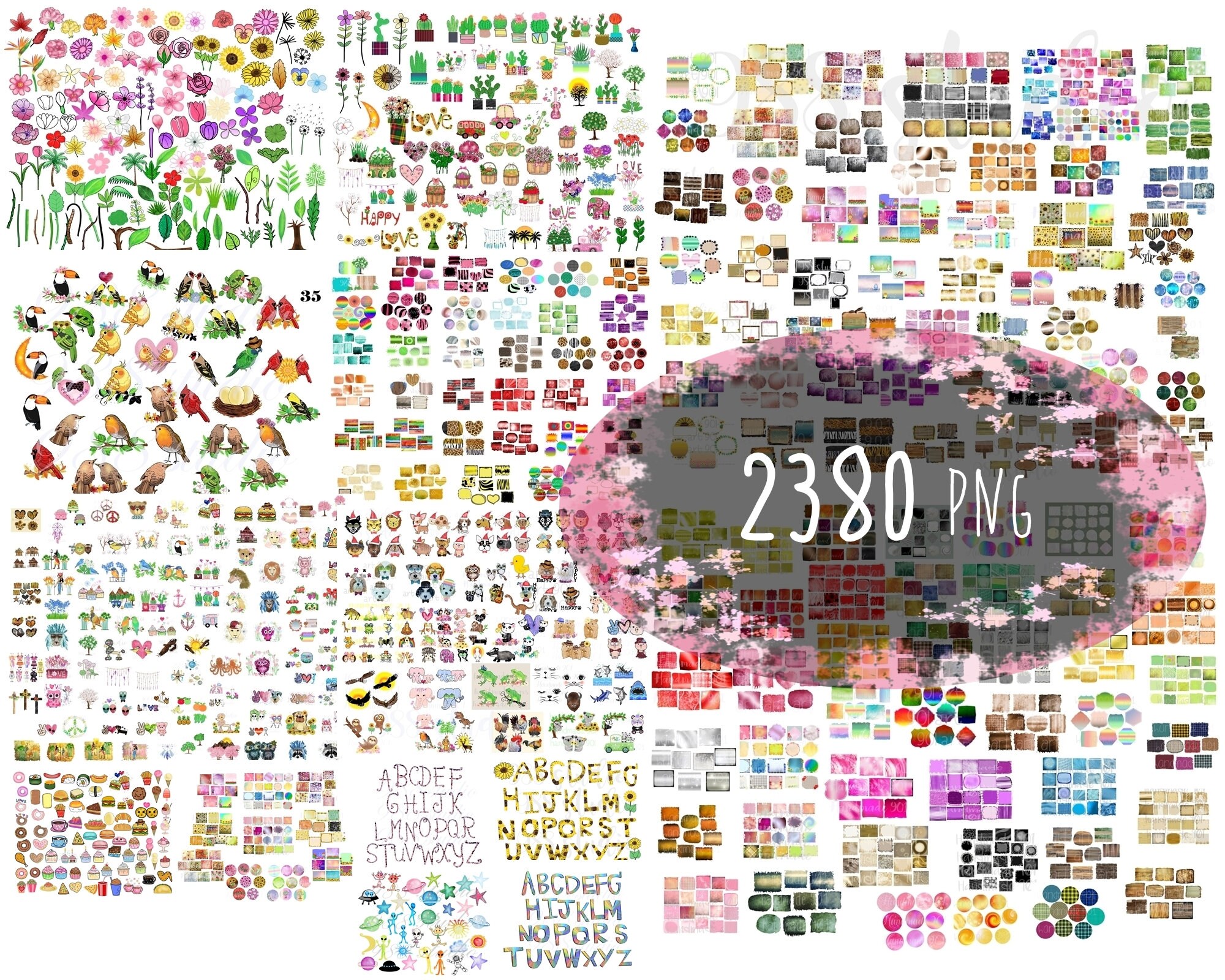 PNG Background mega Png Bundle animal floral png 2380 - Etsy