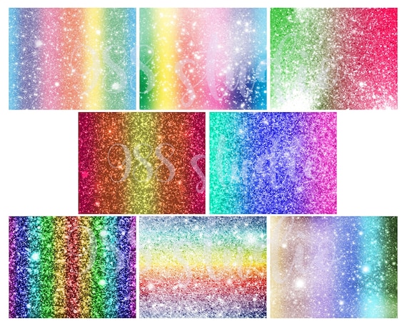 Rainbow Glitter Digital Paper Scrapbooking Digital Paper - Etsy