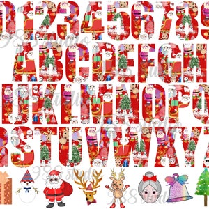 Christmas Alphabet Png, Santa Claus Clip Art, Reindeer Snowman Art ...