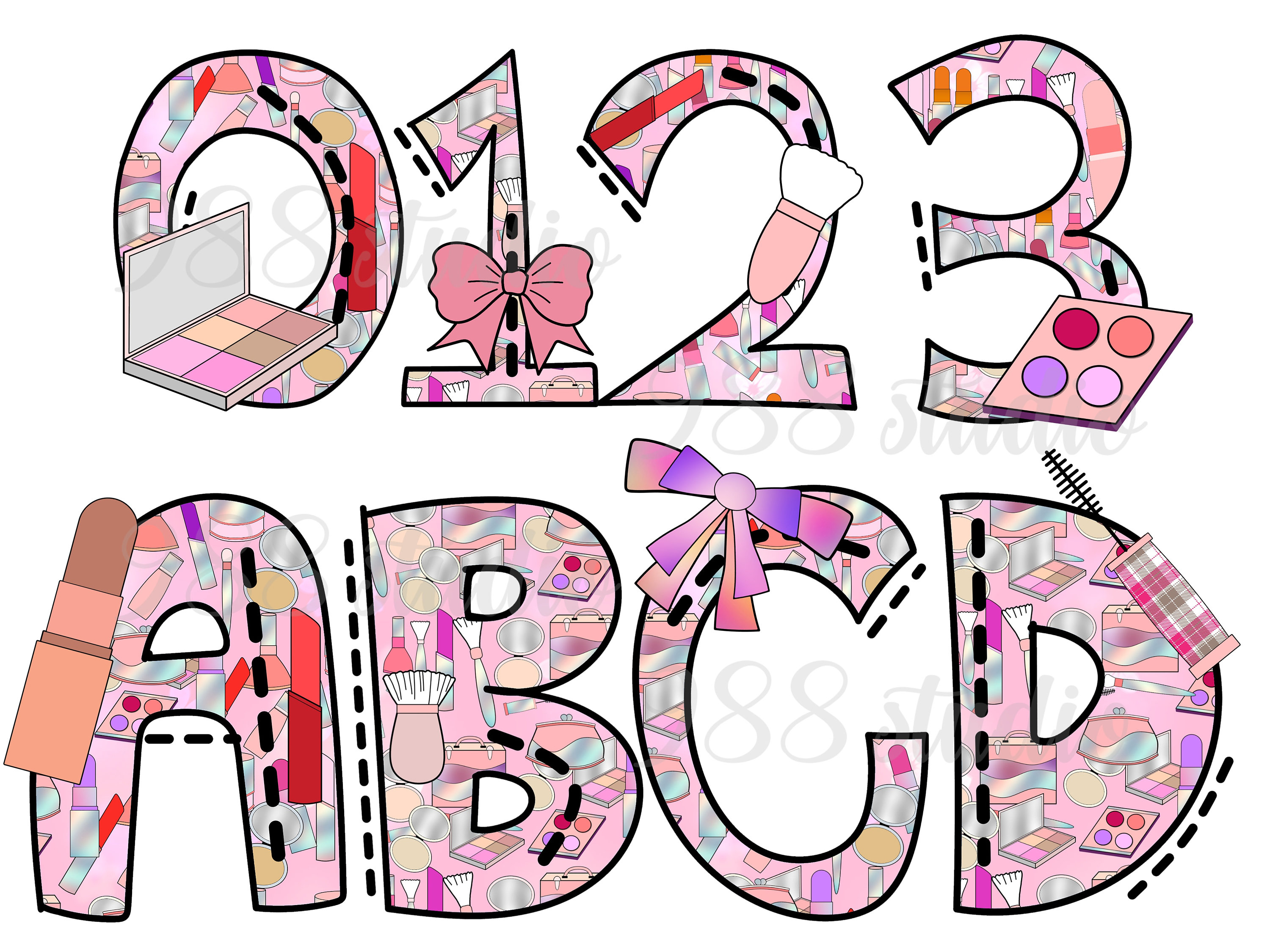 Makeup Alphabet Png, Cosmetic Font Pdf, Abc Clip Art, Font Clip Art ...