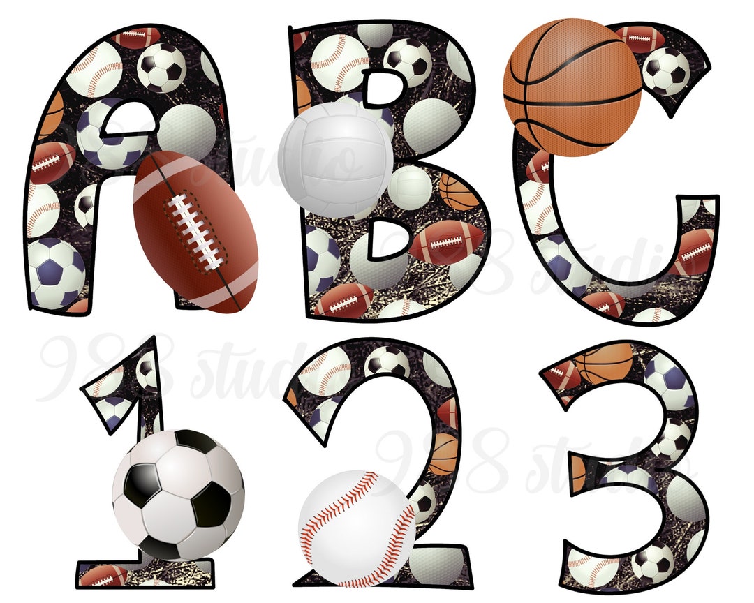 Sport Letters Png, Basketball Alphabet Pdf, Soccer Font, Sports Letters ...
