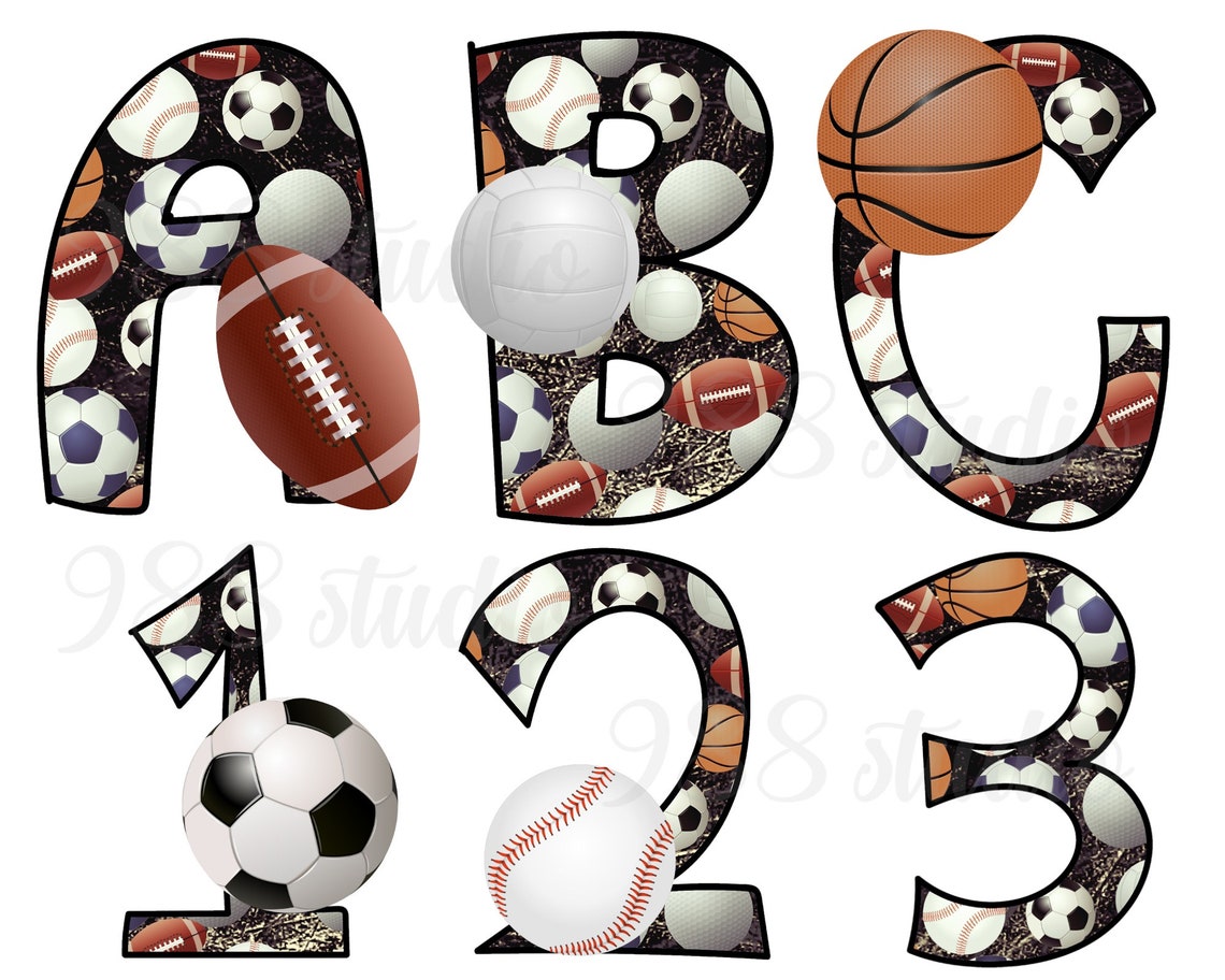 Sport Letters Png, Basketball Alphabet Pdf, Soccer Font, Sports Letters ...