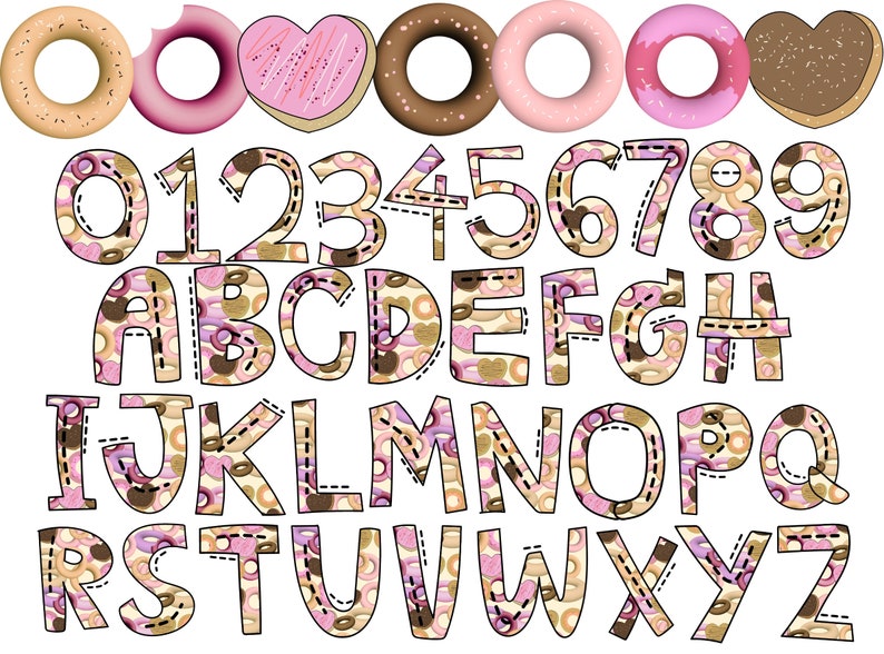 Donut Alphabet Png, Bakery Font, Pastry Clip Art, Donut Art, Food ...