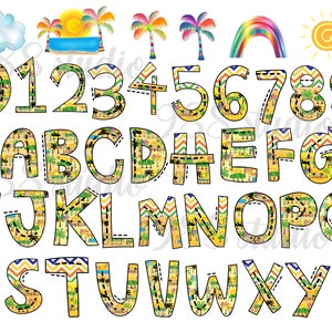Summer Font Png, Summer Clip Art, Colorful Alphabet, Palm Tree Png ...