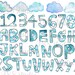 Cloud Font Png, Sky Alphabet Clip Art, Clouds Clip Art, Blue Sky Fonts ...