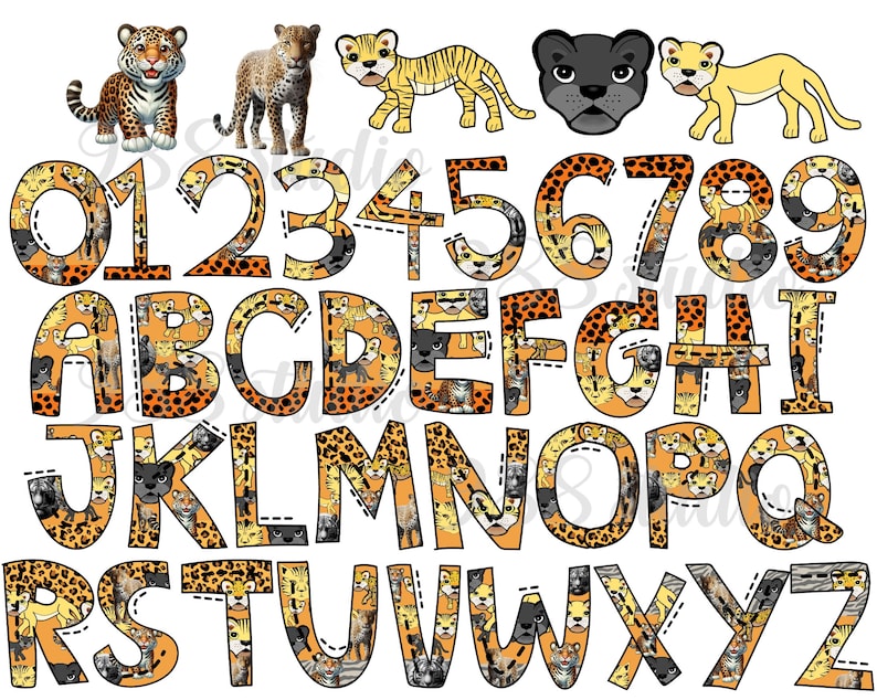 Tiger Alphabet Png, Leopard Clip Art, Tiger Sublimation, Black Tiger ...