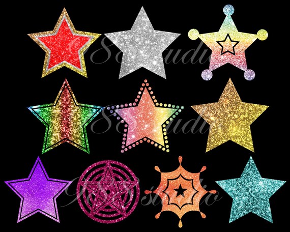Rainbow Glitter Stars