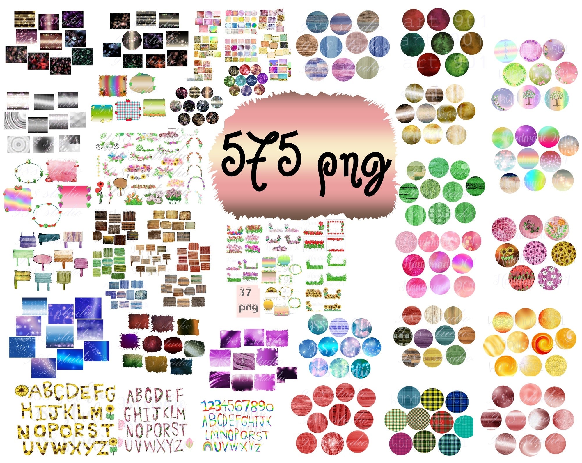 Frame Bundle Png round Background Sublimation 1225 Png - Etsy