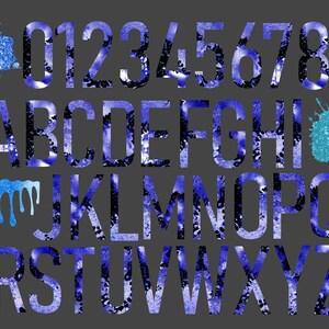 Splatter Alphabet Png, Splash Font, Sparkle Blue Letters Png, Uppercase ...