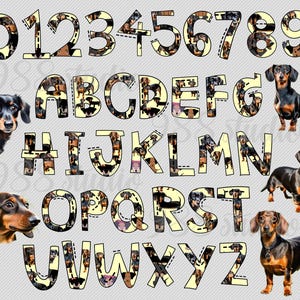 Dachshund Alphabet Png, Dog Fonts, Dachshund Lovers, Letter Pdf ...
