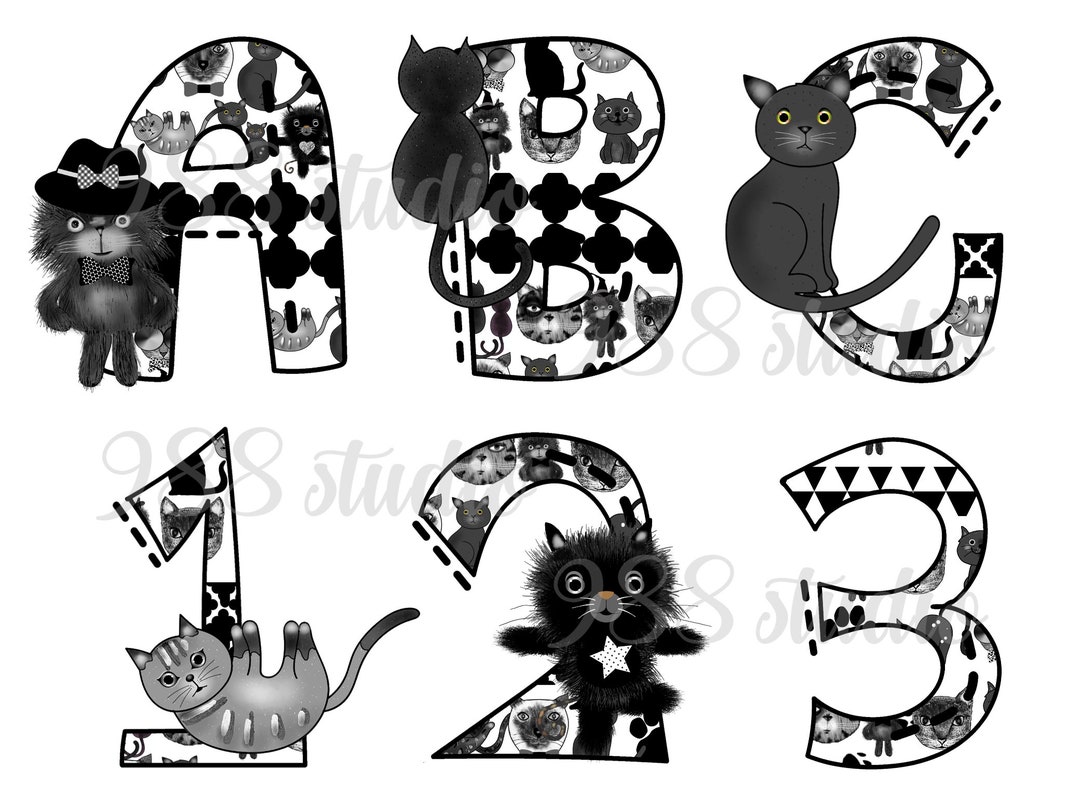 Cat Font Png, Cat Clip Art, Doodle Fonts, Animal Font, Cute Cat Art ...