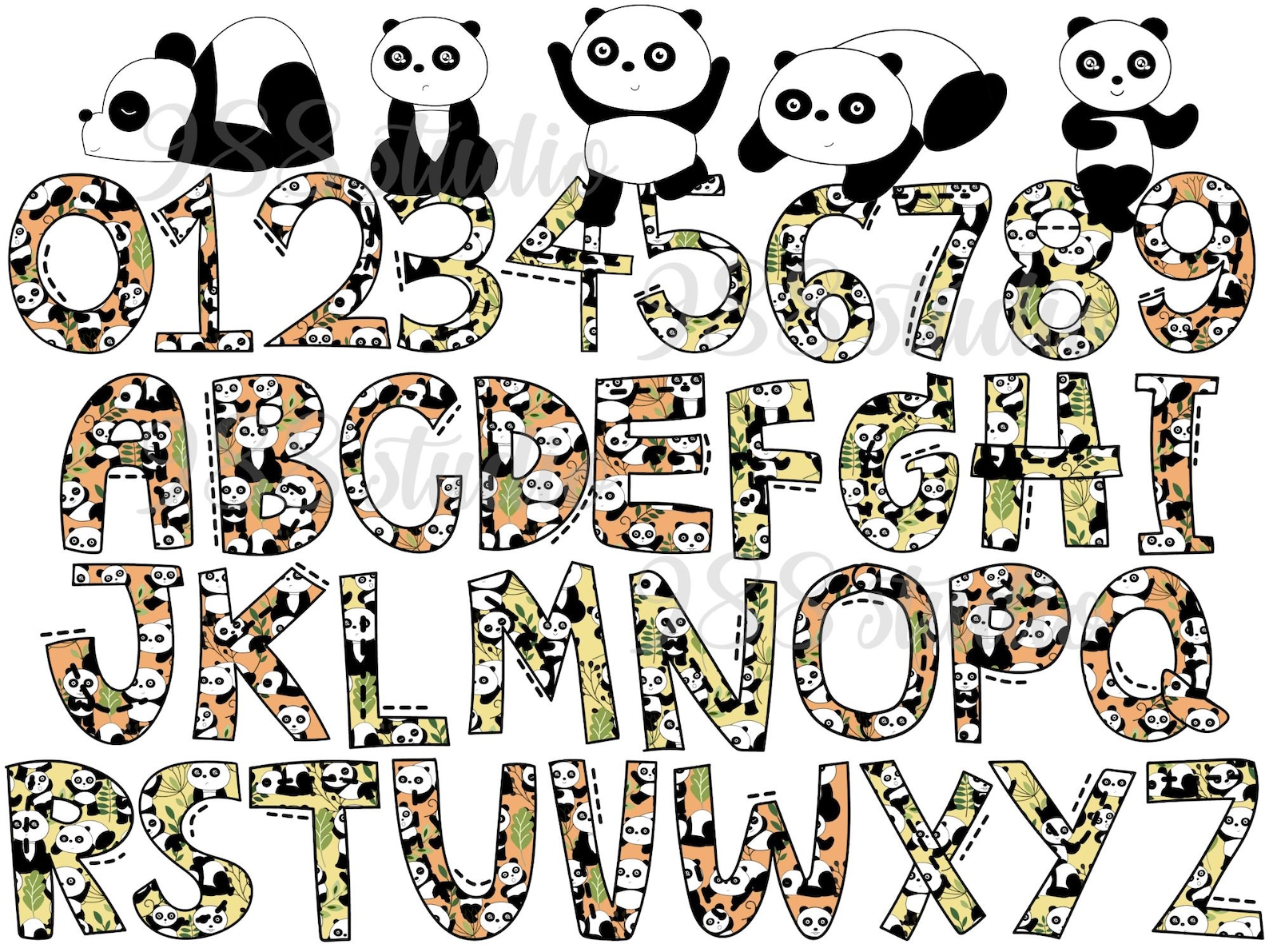 Panda Alphabet, Bear Fonts, Doodle Alphabet, Animal Alphabet Png, Pdf ...