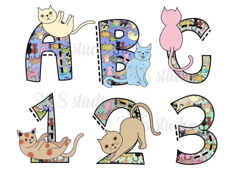Cat Font Png, Cat Clip Art, Doodle Fonts, Animal Font, Cute Cat Art ...