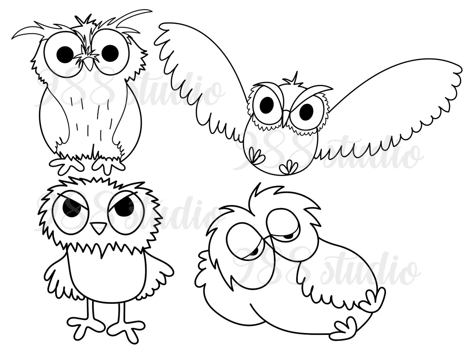Owl Line Drawings, Owls Svg, Doodle Owl Png, Vector Art, Doodle Line ...