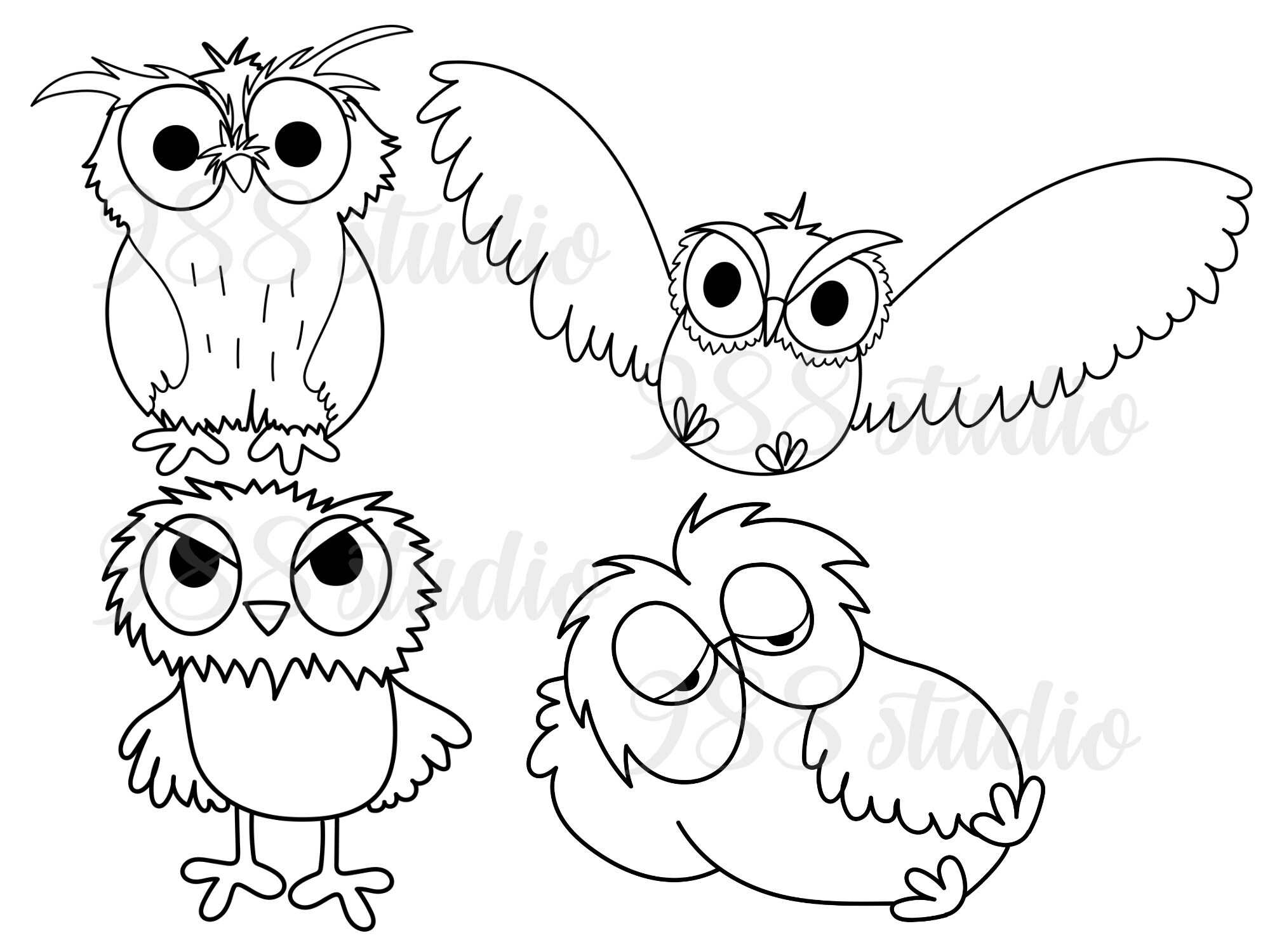 Owl Line Drawings, Owls Svg, Doodle Owl Png, Vector Art, Doodle Line ...