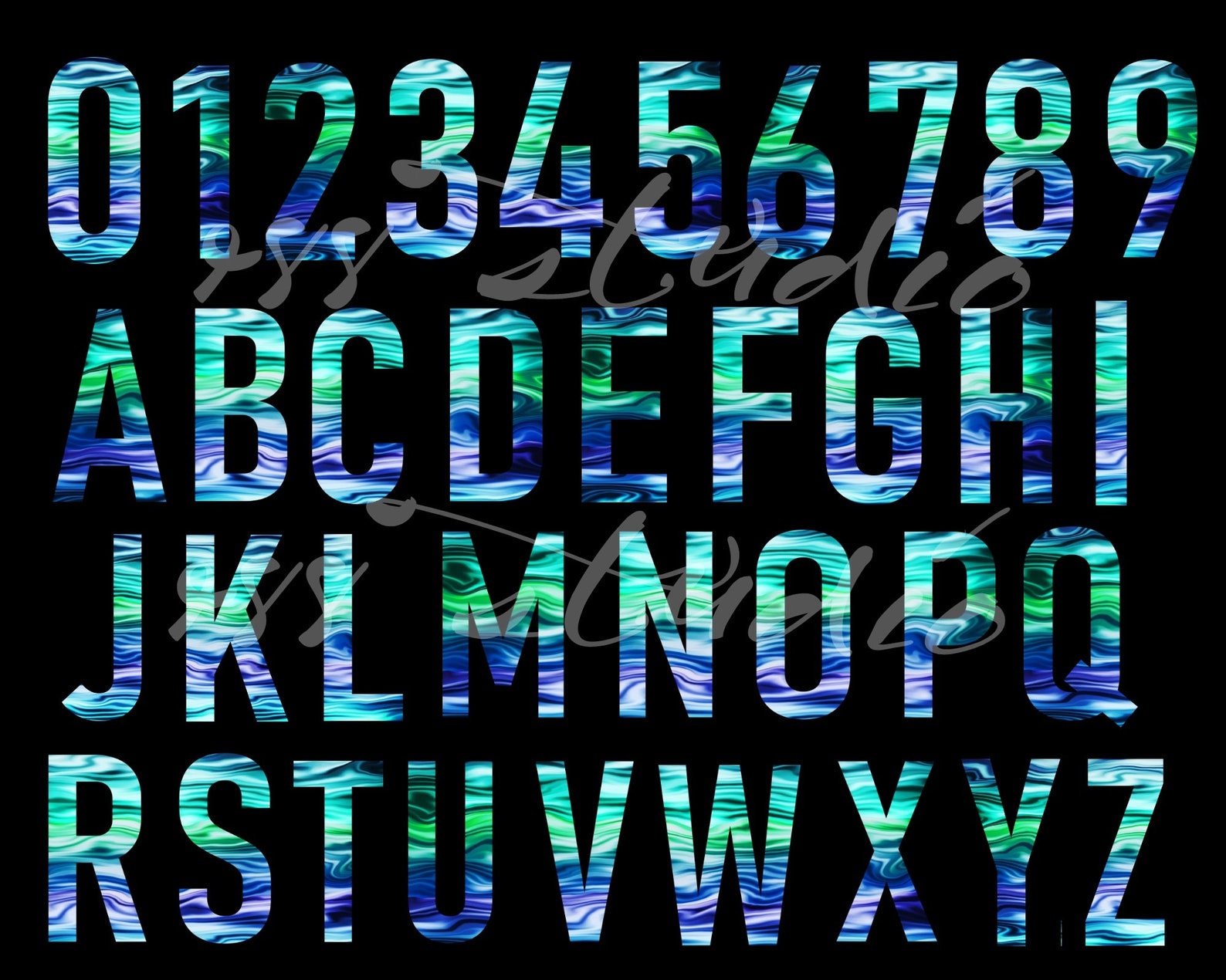 Water Alphabet Png, Sea Font, Decorative Alphabet Png, Water Letters ...