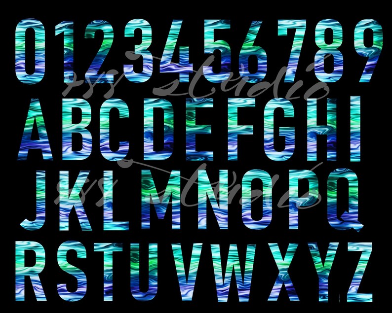 Water Alphabet Png Sea Font Decorative Alphabet Png Water - Etsy
