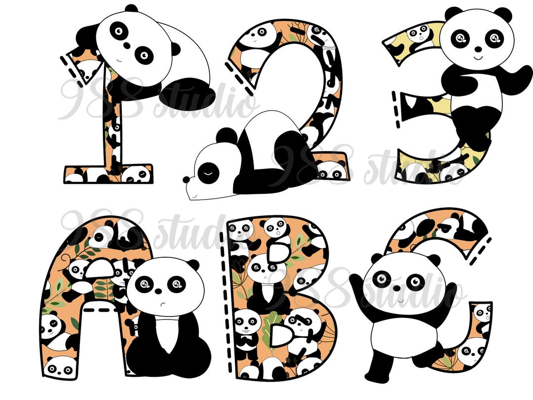 Panda Alphabet, Bear Fonts, Doodle Alphabet, Animal Alphabet Png, Pdf ...
