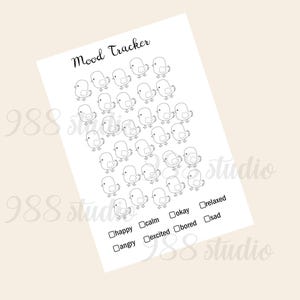 Mood Tracker Printable, Chicken Mood Tracker, Journal Page, Monthly ...