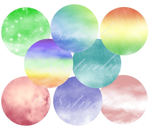 Sky Round Png Round Clipart Cloudy Background Color Round - Etsy