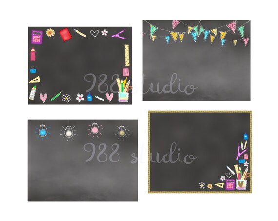 Chalkboard Frame Png-teacher Frame Png Teacher Background - Etsy