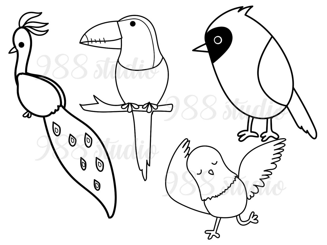 Birds SVG Cute, Doodle Bird Png, Animals Clip Art, Bird Line Drawing ...