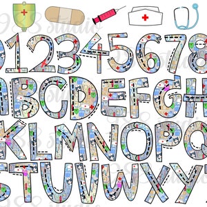 Nurse Alphabet Png, Hospital Clip Art, Nurse Sublimation, Cute Letters ...
