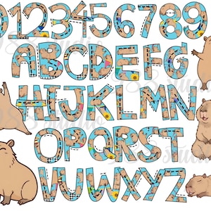 Capybara Fonts, Capital Letters, Animal Alphabet Png, Pdf, Cute Fonts ...