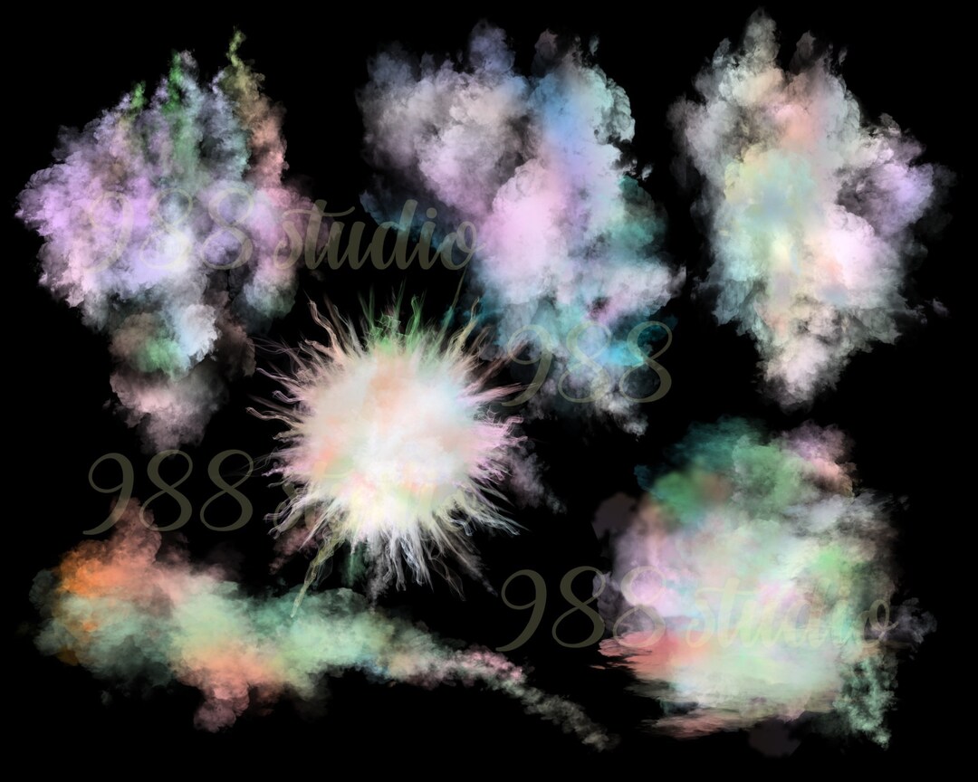 Pastel Smoke Clip Art Smoking Cigarettes Png Rainbow Smoke Digital ...