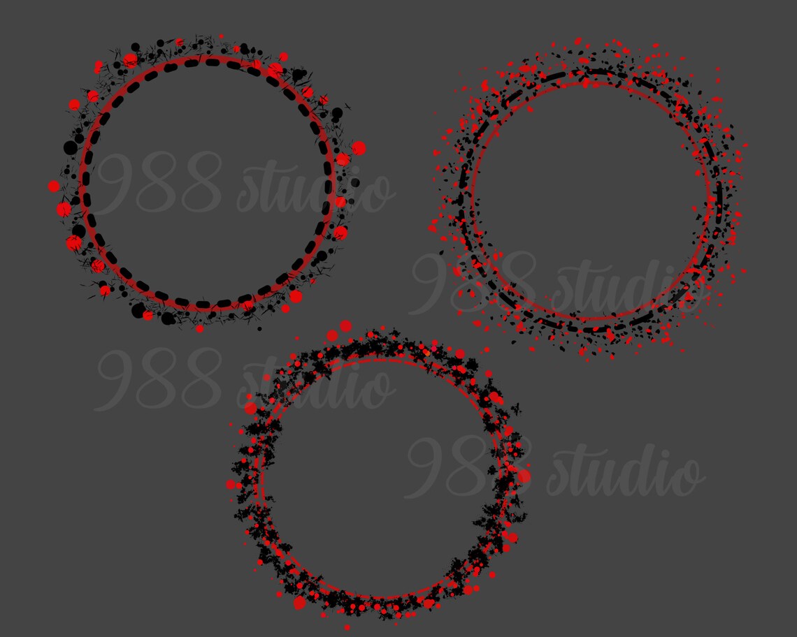 Splash Circle Png, Black Red Circle Png, Bleach Circle Png, Red Black ...