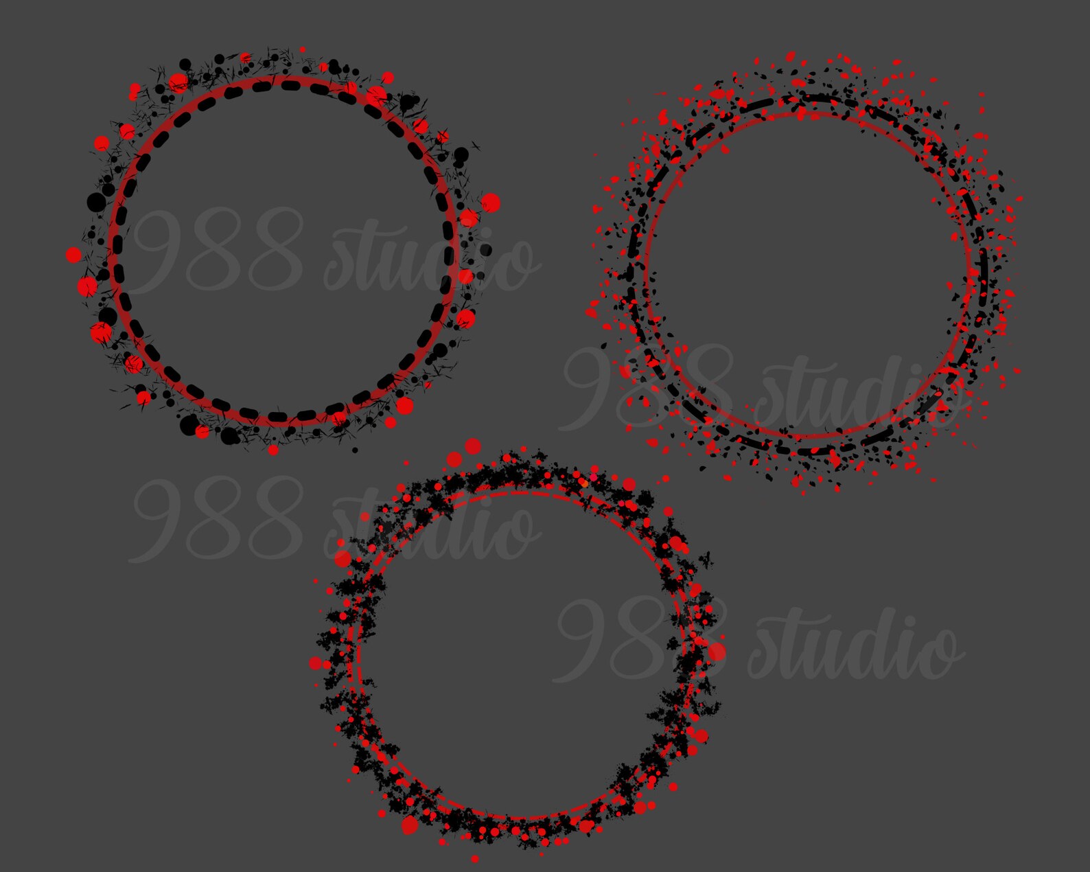 Splash Circle Png, Black Red Circle Png, Bleach Circle Png, Red Black ...