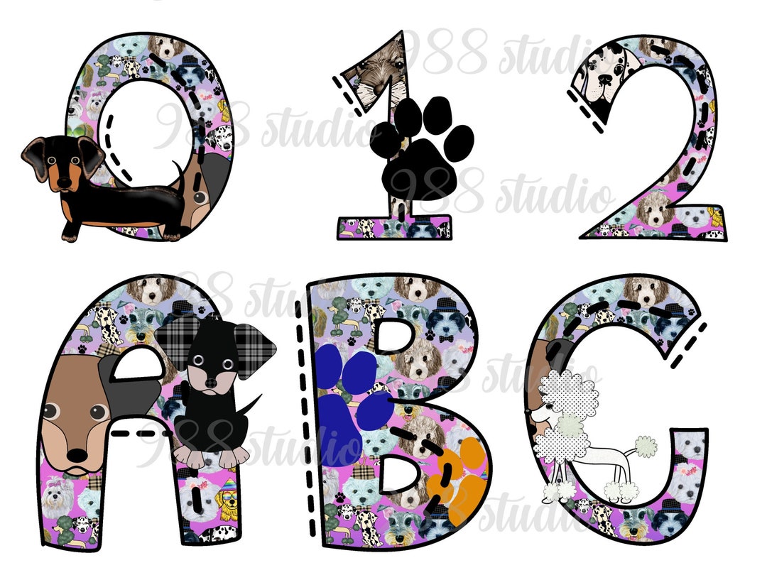 Dog Font Clip Art, Dogs Alphabet Png, Abc Printable, Puppy Art, Letter ...