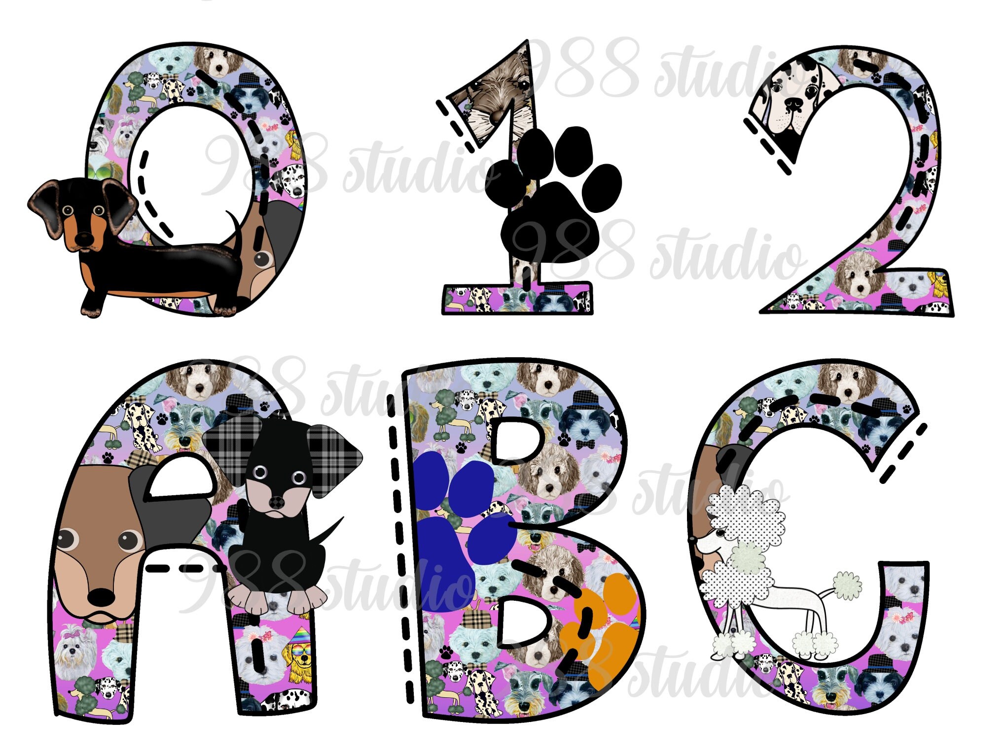 Dog Font Clip Art, Dogs Alphabet Png, Abc Printable, Puppy Art, Letter ...