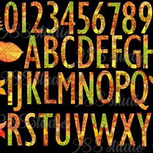 Fall Fonts, Leaves Clip Art, Yellow Font Png, Leaf Clip Art, Season ...