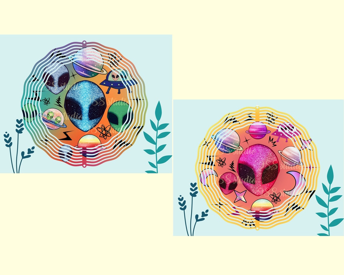 Alien Wind Spinner Sublimation Png Alien Sublimation Png - Etsy