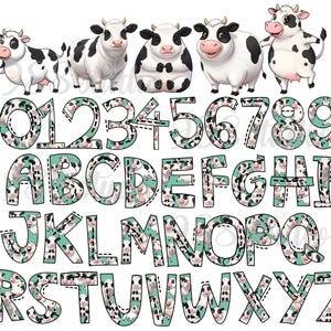 Cow Alphabet Png, Pdf, Ornament Font, Abc Clip Art, Cow Sublimation ...