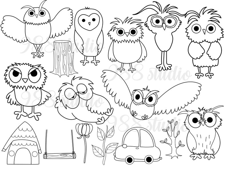 Owl Line Drawings, Owls Svg, Doodle Owl Png, Vector Art, Doodle Line ...