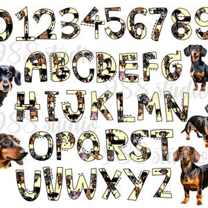 Dachshund Alphabet Png, Dog Fonts, Dachshund Lovers, Letter Pdf ...