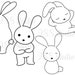 Rabbit SVG, Doodle Rabbit Png, Animal Clip Art, Rabbit Line Drawing ...