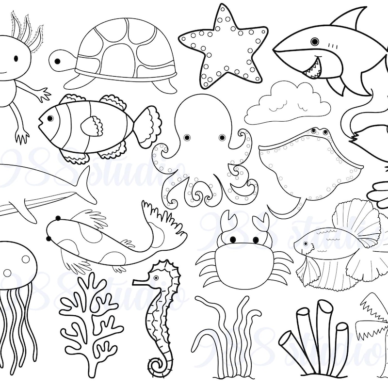 Ocean Animals Svg - Etsy