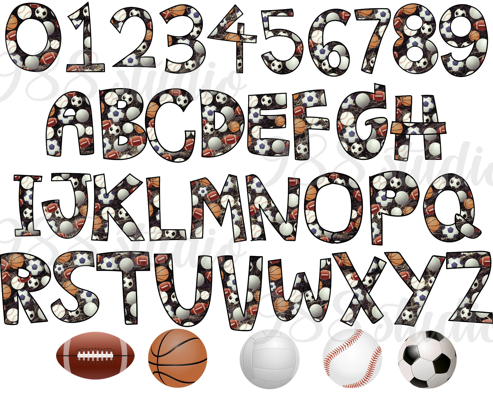Sport Letters Png, Basketball Alphabet Pdf, Soccer Font, Sports Letters ...