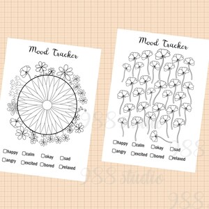 Flower Mood Tracker, Mood Tracker Journal, Monthly Tracker, Emotional ...
