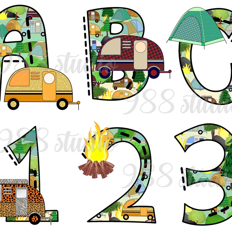 Camping Alphabet - Etsy